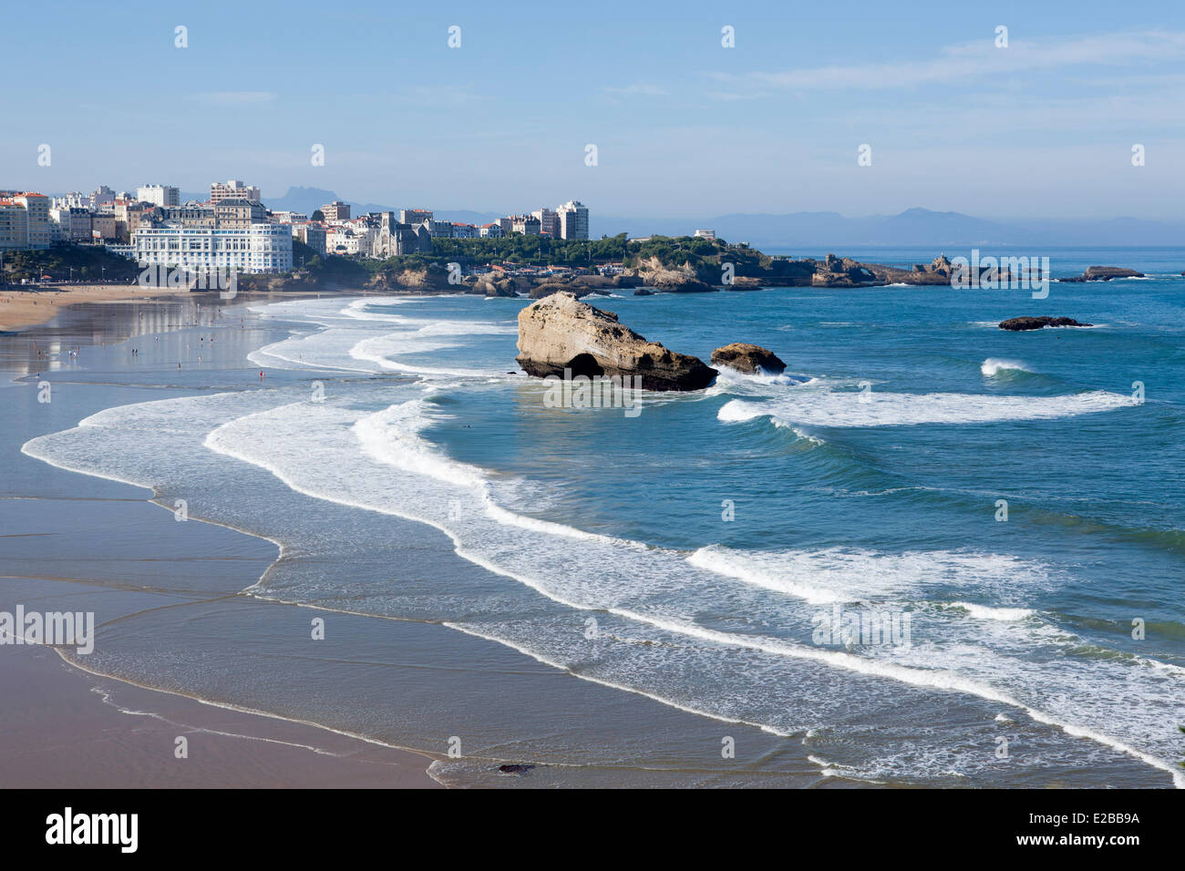 France, Pyrenees Atlantiques, Biarritz, the Grande Plage beach Stock ...