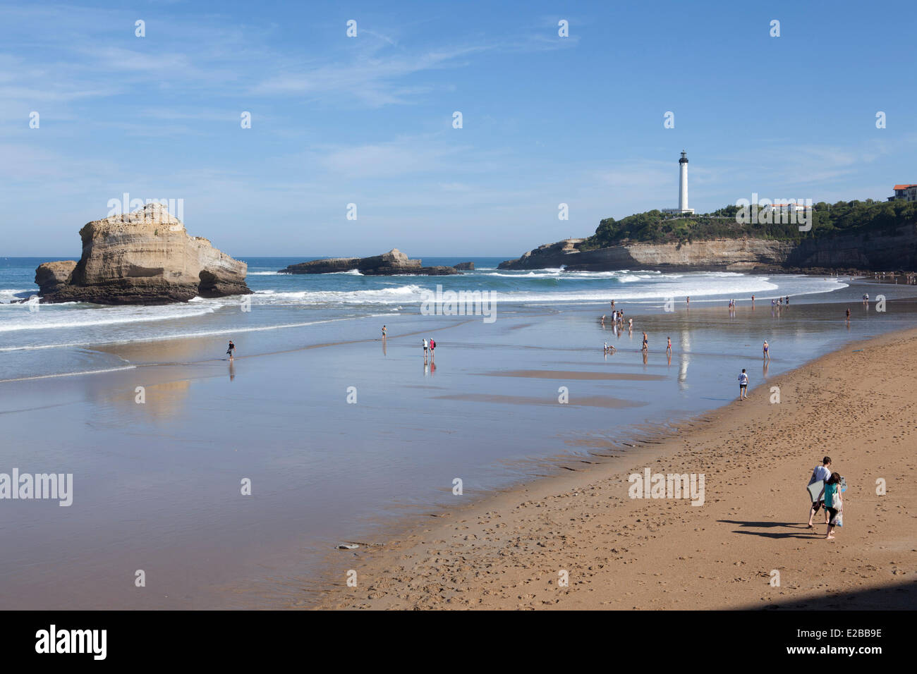 France, Pyrenees Atlantiques, Biarritz, the Grande Plage beach Stock ...