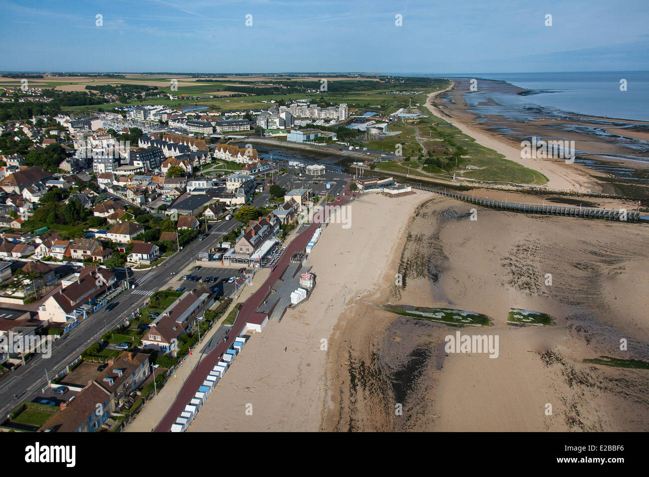 France, Calvados, Courseulles sur Mer, Juno Beach (aerial view Stock ...