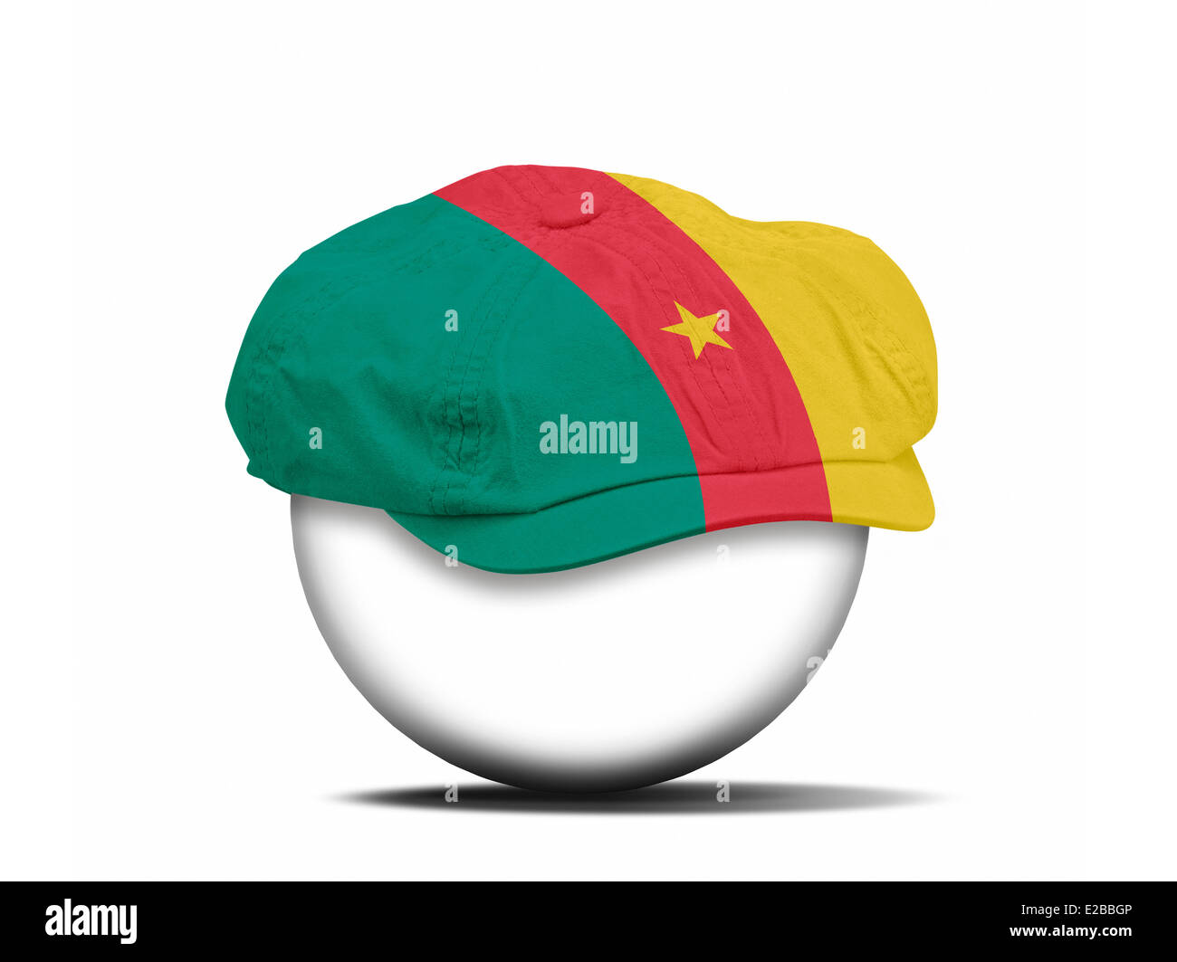 fashion hat on white with the flag of Cameroon - clipping path for the ...