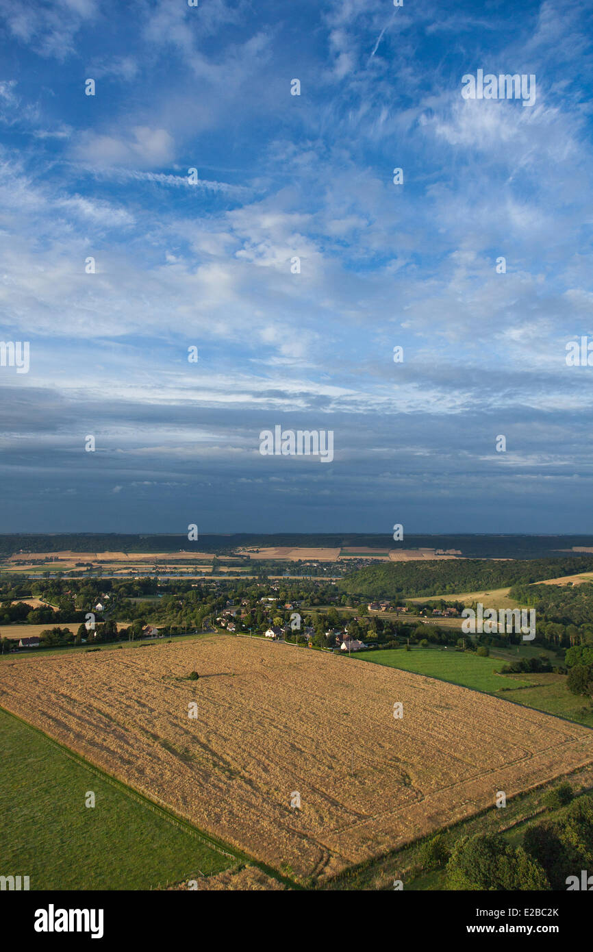 France, Eure, Saint Pierre la Garenne, field of wheat (aerial view ...