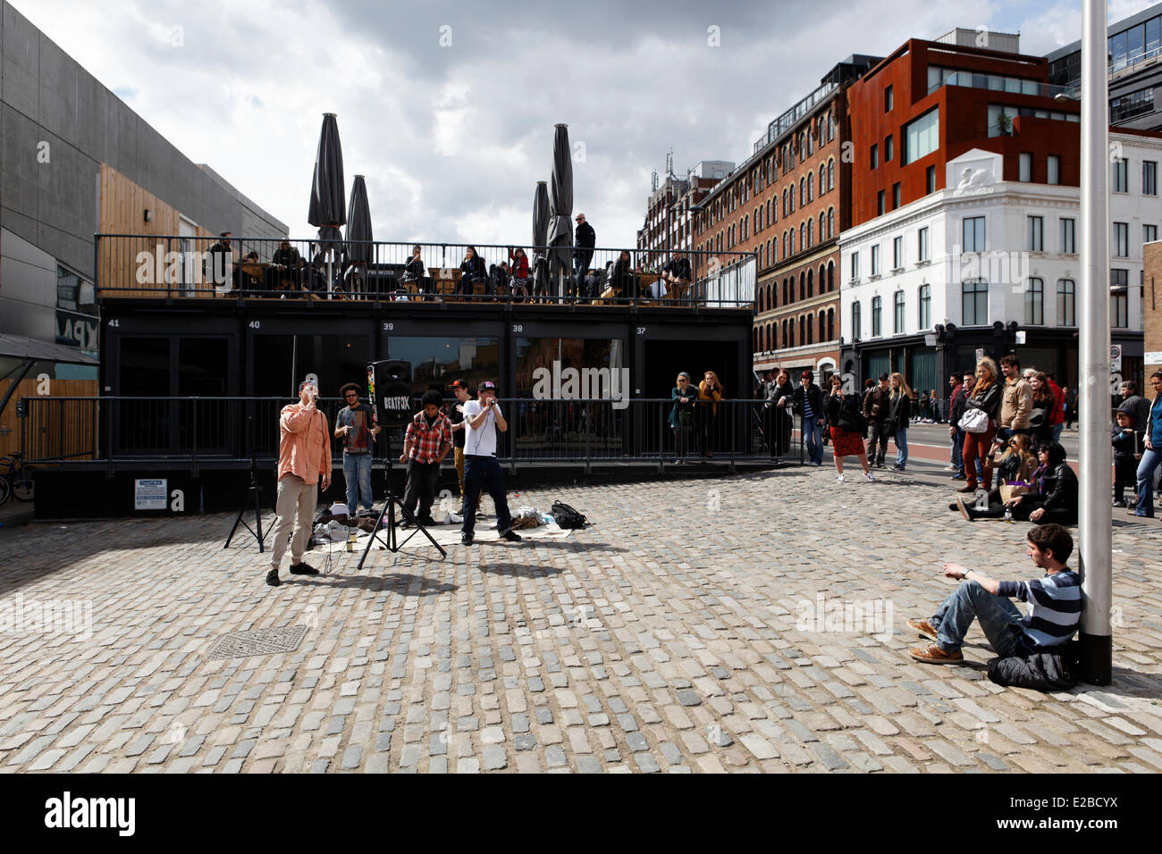 United Kingdom, London, Shoreditch Boxpark, trendy shopping center ...