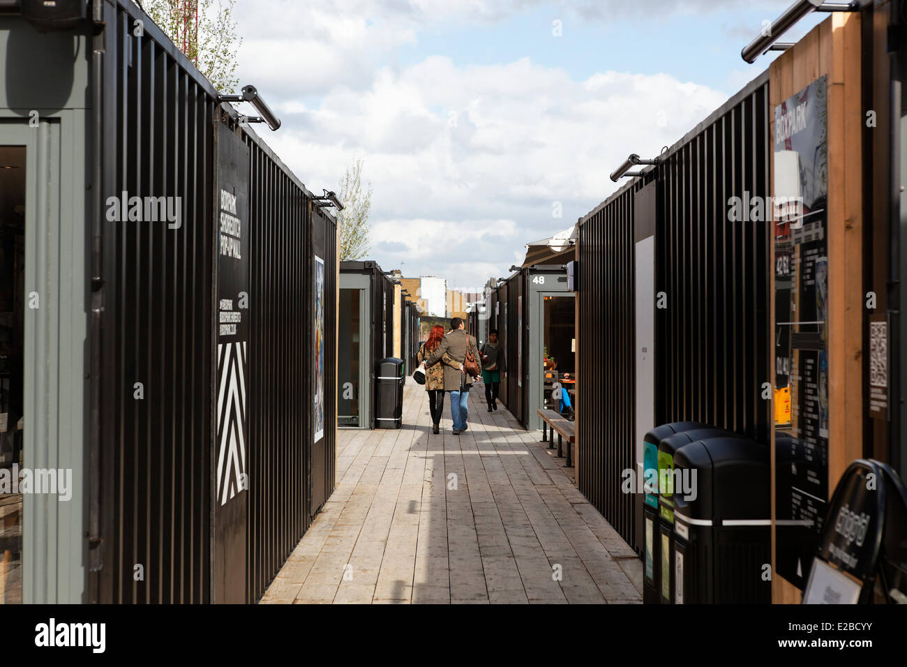 United Kingdom, London, Shoreditch Boxpark, trendy shopping center ...