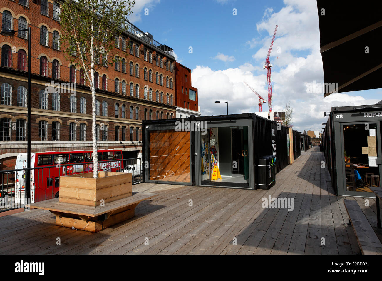 United Kingdom, London, Shoreditch Boxpark, trendy shopping center ...