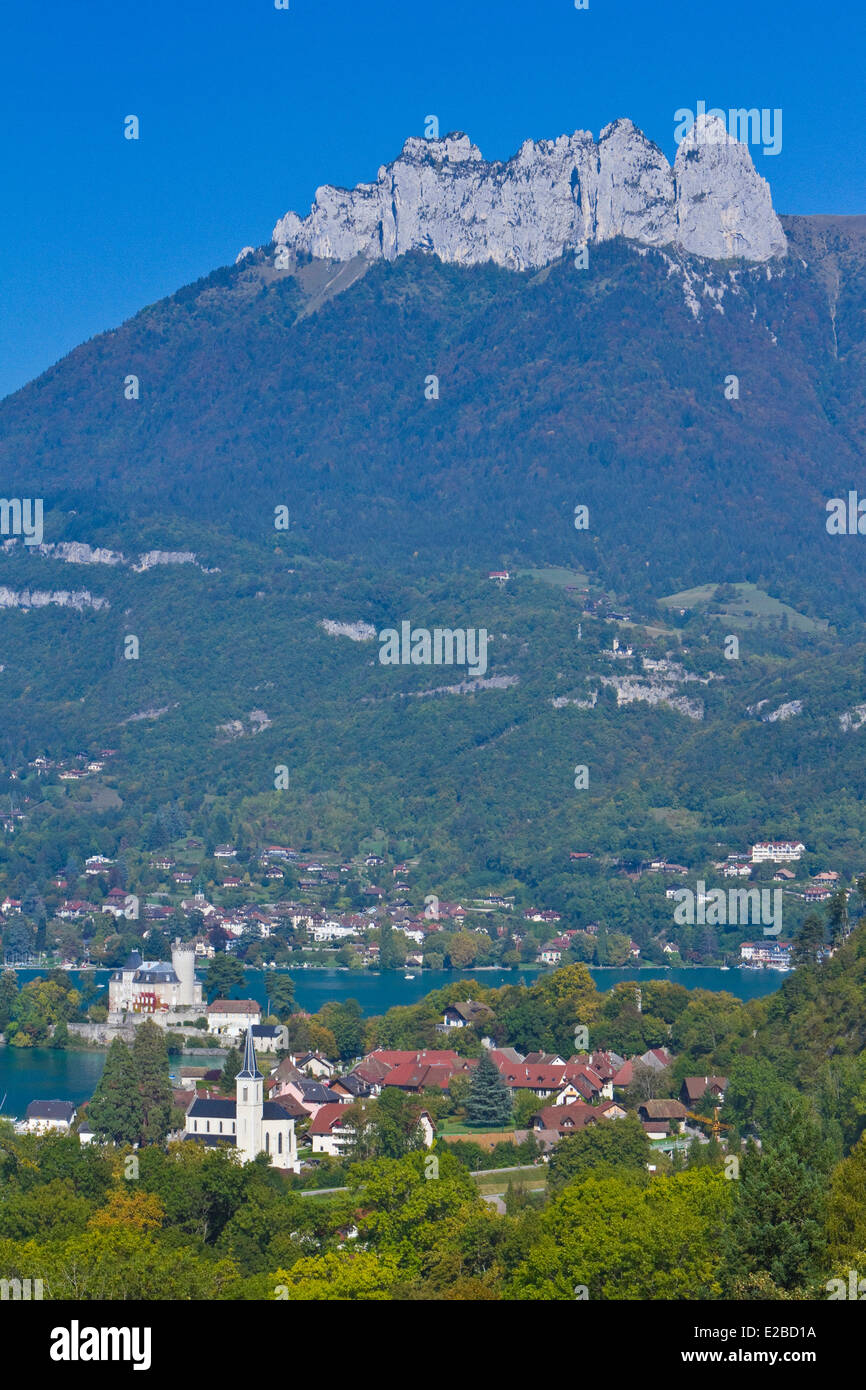 France, Haute Savoie, Duingt, Lake Annecy, Talloires in the background ...