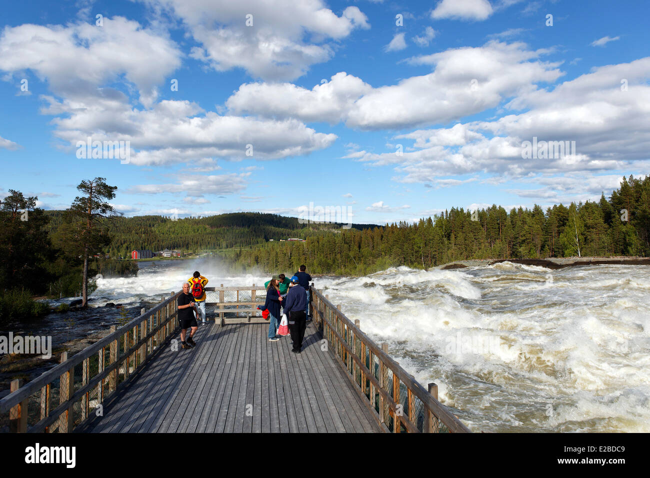 Sweden, Lapland, Norrbotten County, Storforsen waterfall, the biggest ...