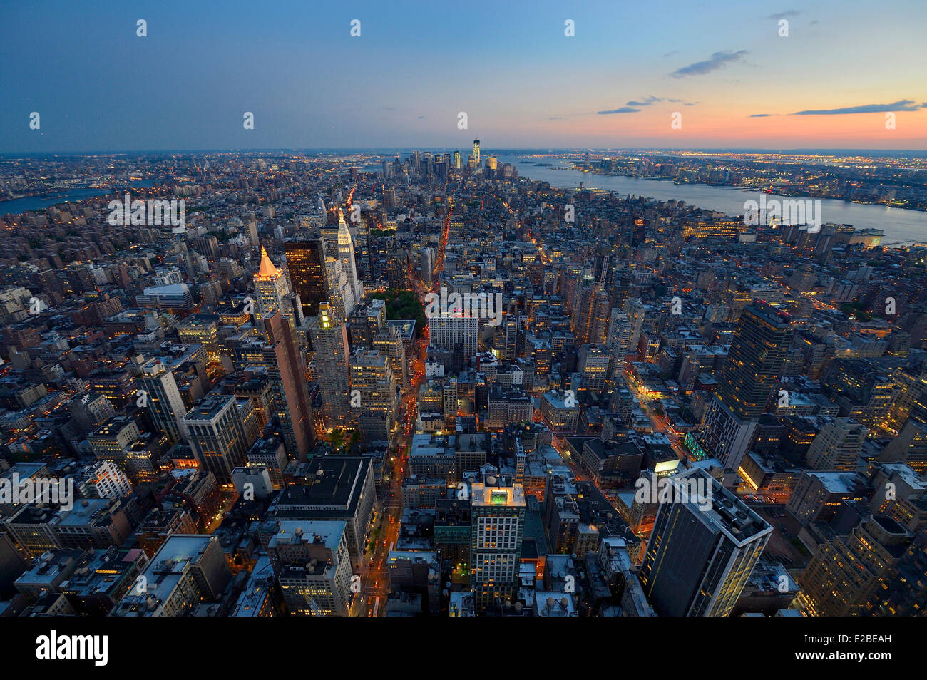 United States, New York City, Manhattan, view from the Empire State ...