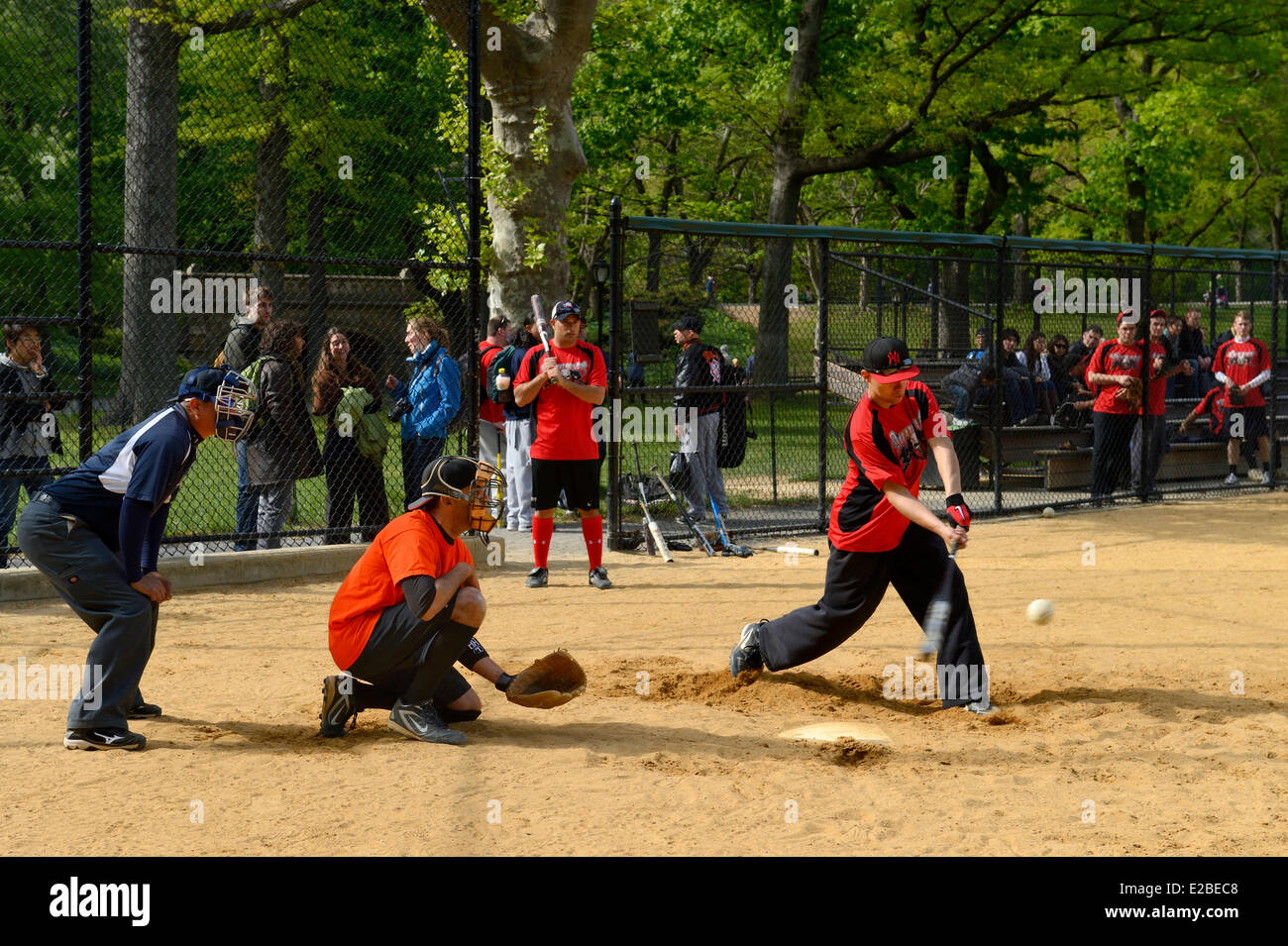 United States, New York City, Manhattan, Central Park, baseball game ...