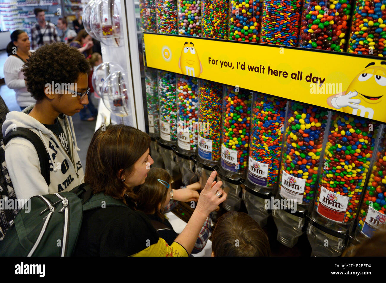 United States, New York City, Manhattan, Times Square, M&M's store ...