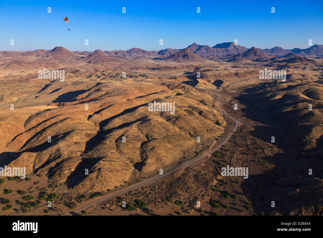 Namibia, Damaraland, Huab River Valley, paramotor (aerial view Stock ...