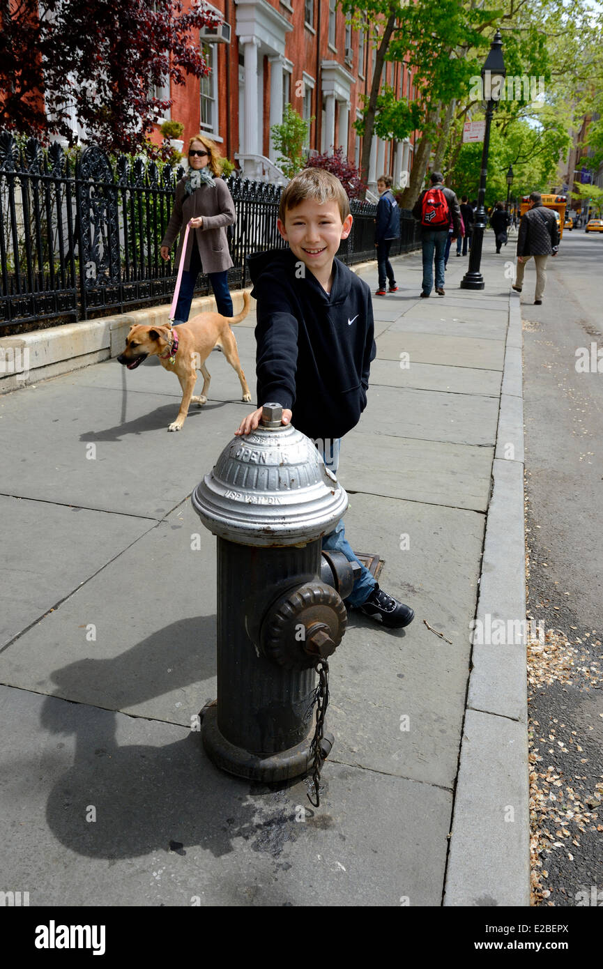 United States, New York City, Manhattan, Greenwich Village, fire ...