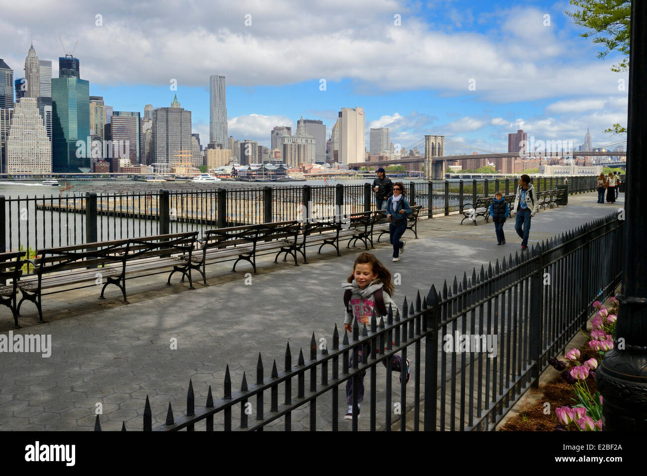 United States, New York City, Downtown Manhattan from the Promenade in ...