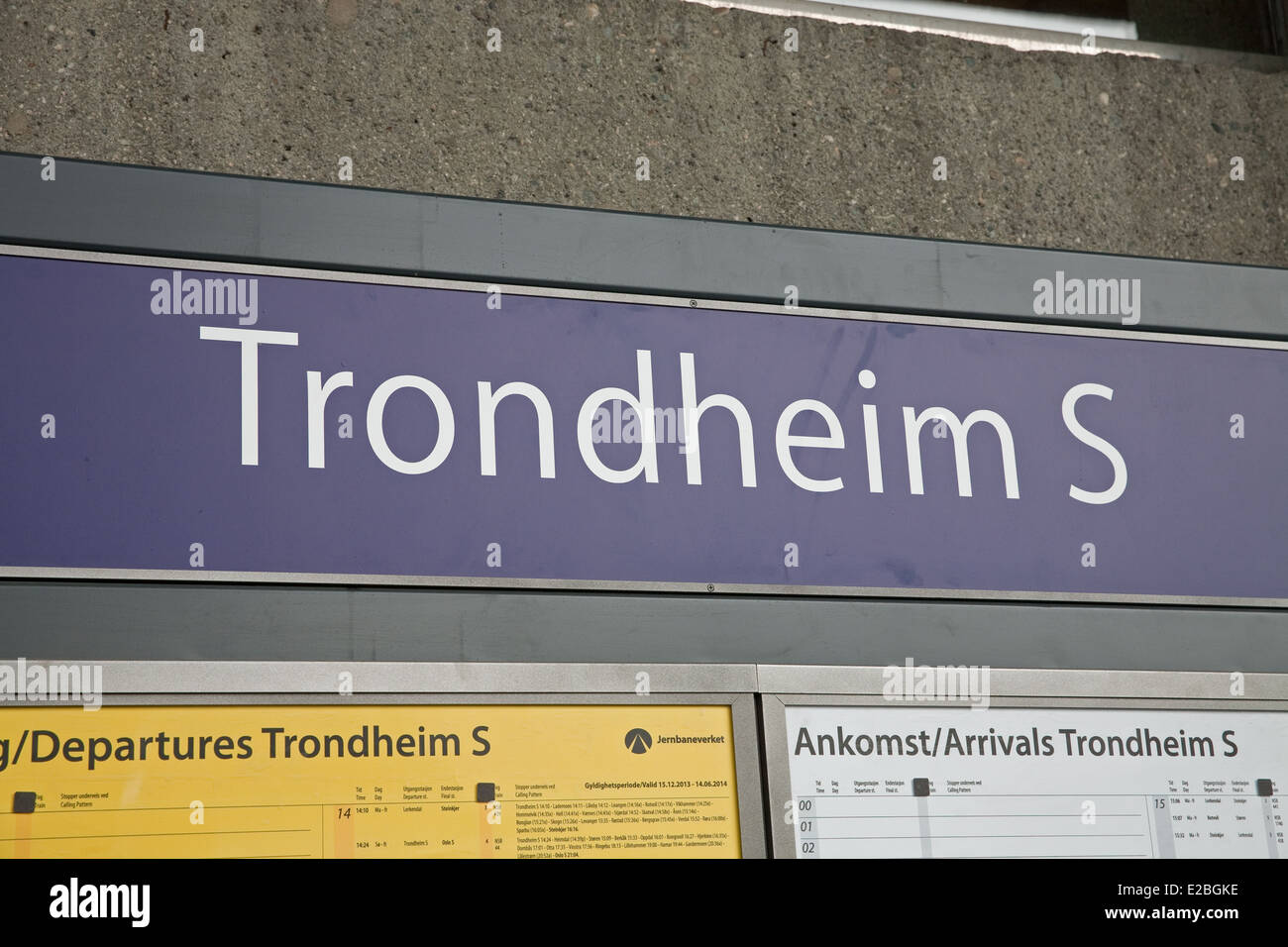 Trondheim Railway Station sign in Norway Stock Photo - Alamy