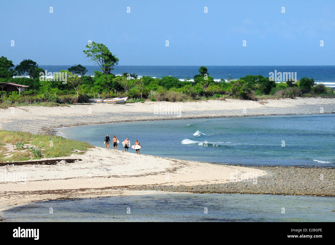 Indonesia, Sumbawa, Pantai Lakey, the beach is famous for its surf ...