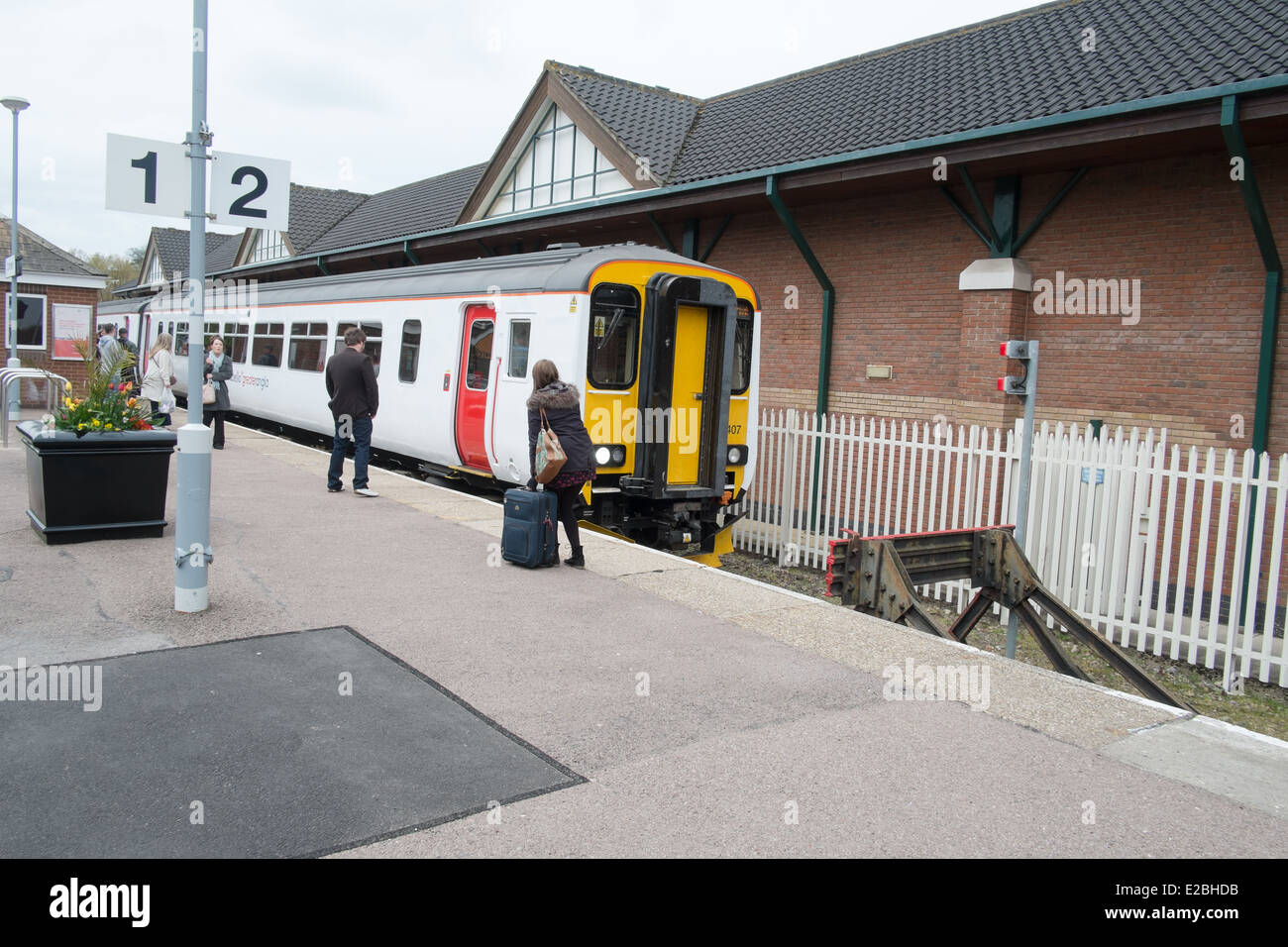 train at Cromer Railway Station Stock Photo - Alamy