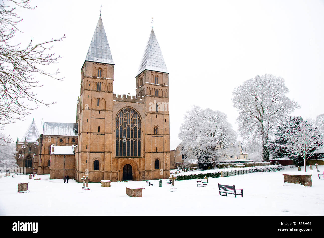 Snow at Southwell Minster, Nottinghamshire England UK Stock Photo - Alamy