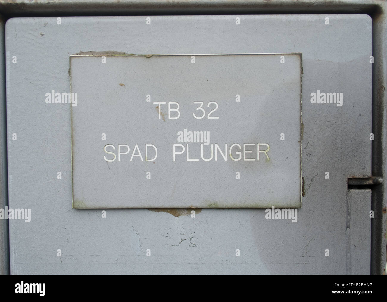 SPAD Plunger sign Stock Photo - Alamy