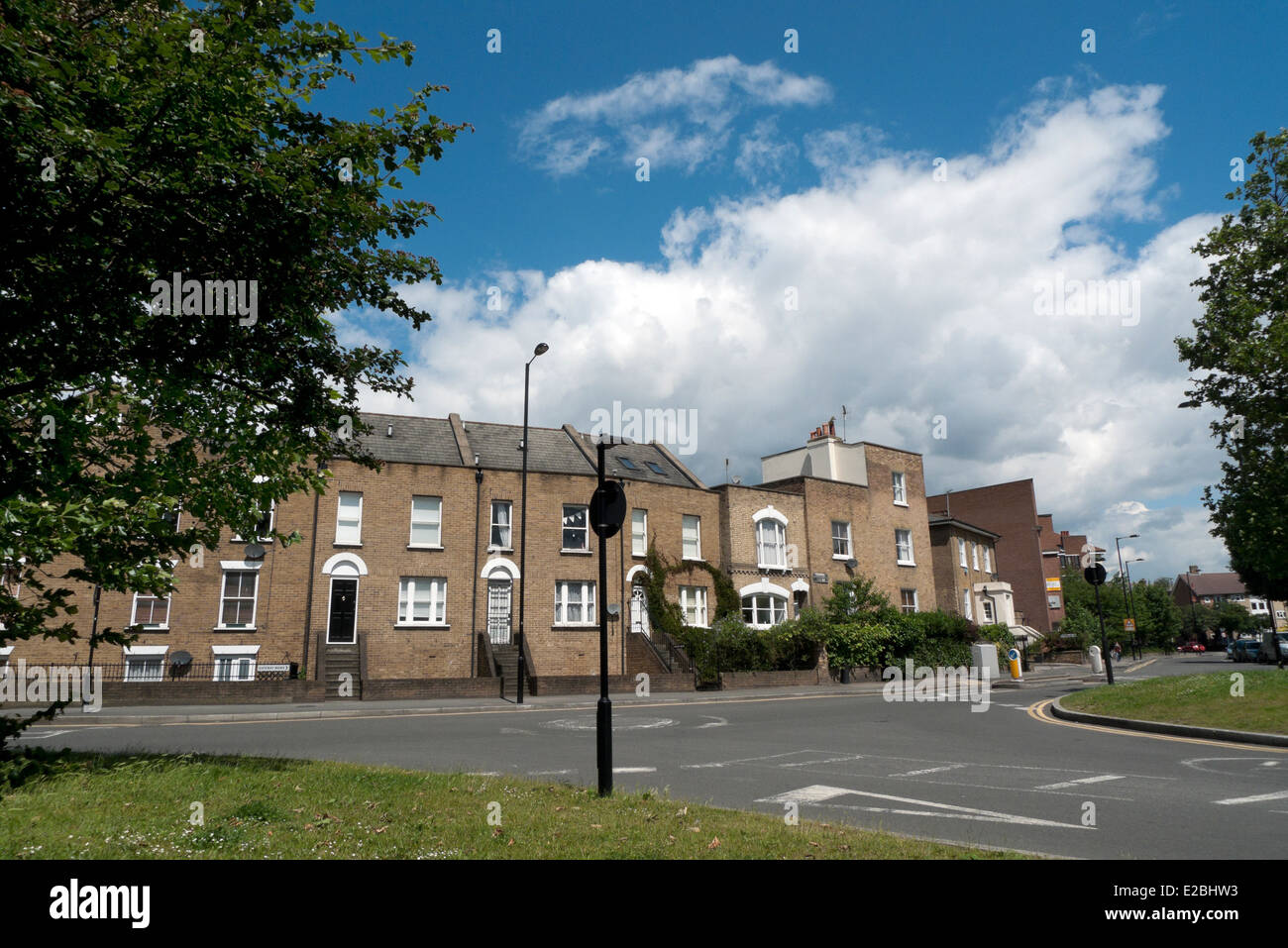 A row of terraced housing on Shacklewell Lane in Dalston East London E8 ...