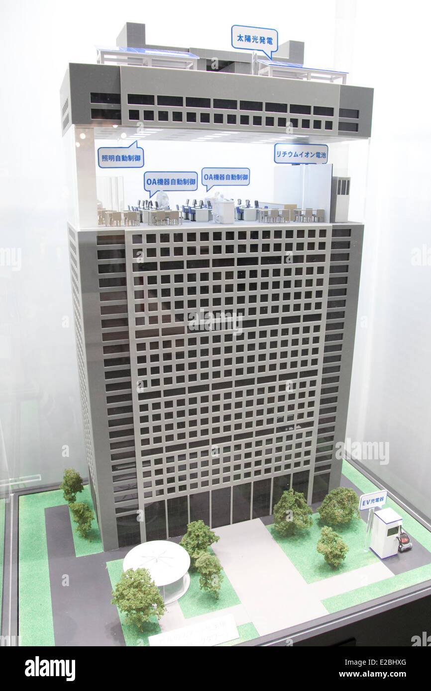 Tokyo, Japan 18th June, 2014. A model scale of smart building at the ...