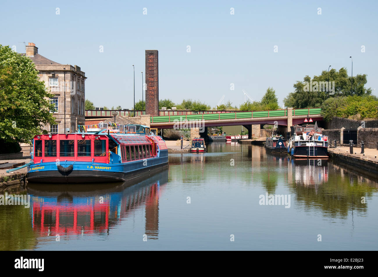 Boats in the Sheffield and Tinsley Canal, South Yorkshire England UK ...