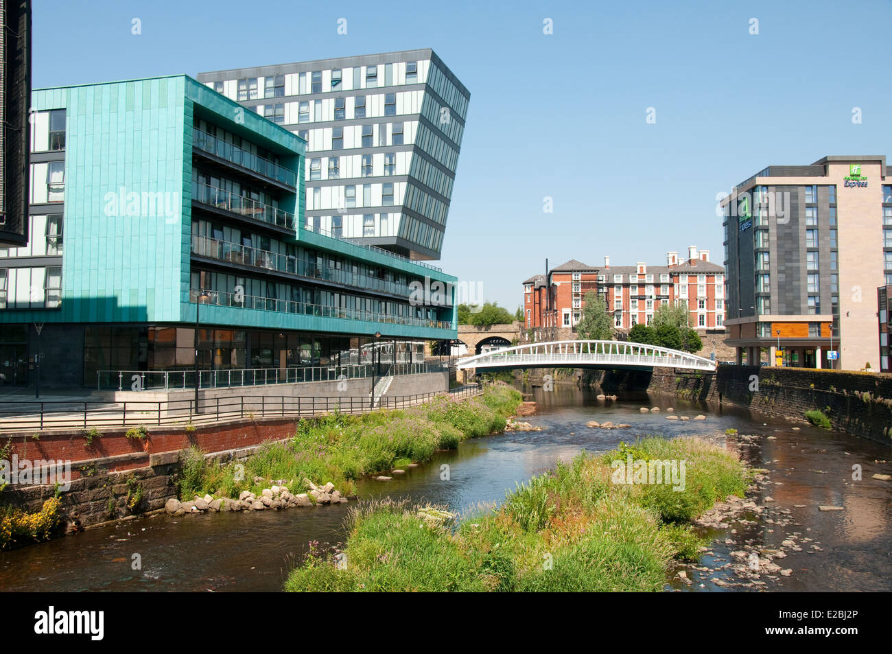 Old meets new by the River Don in Sheffield, South Yorkshire England UK ...