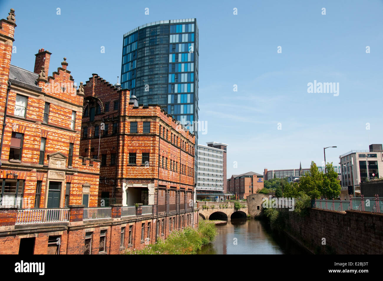 Old meets new by the River Don in Sheffield, South Yorkshire England UK ...