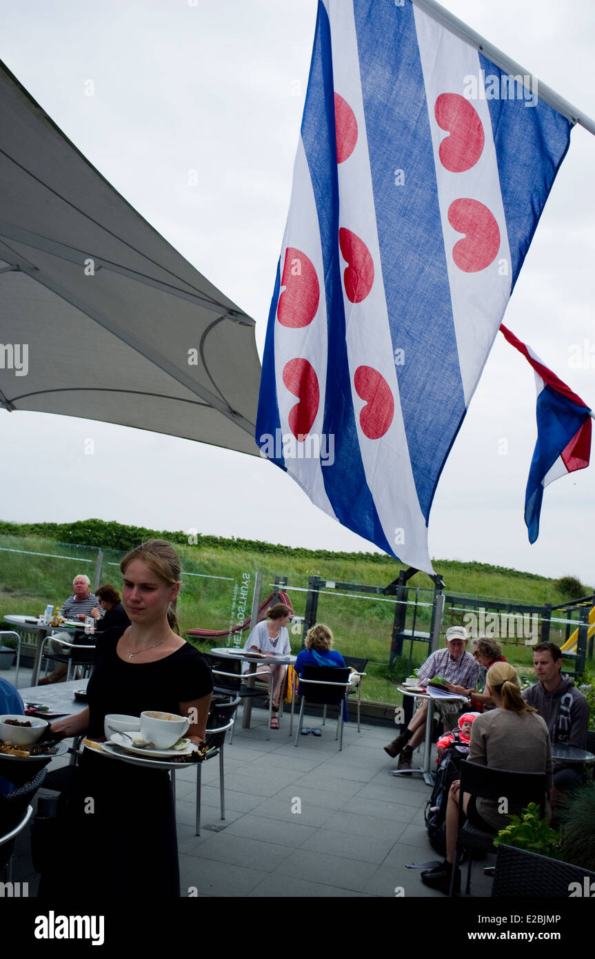 Friesland flag. Vlieland Island. Friesland province. Fryslan ...