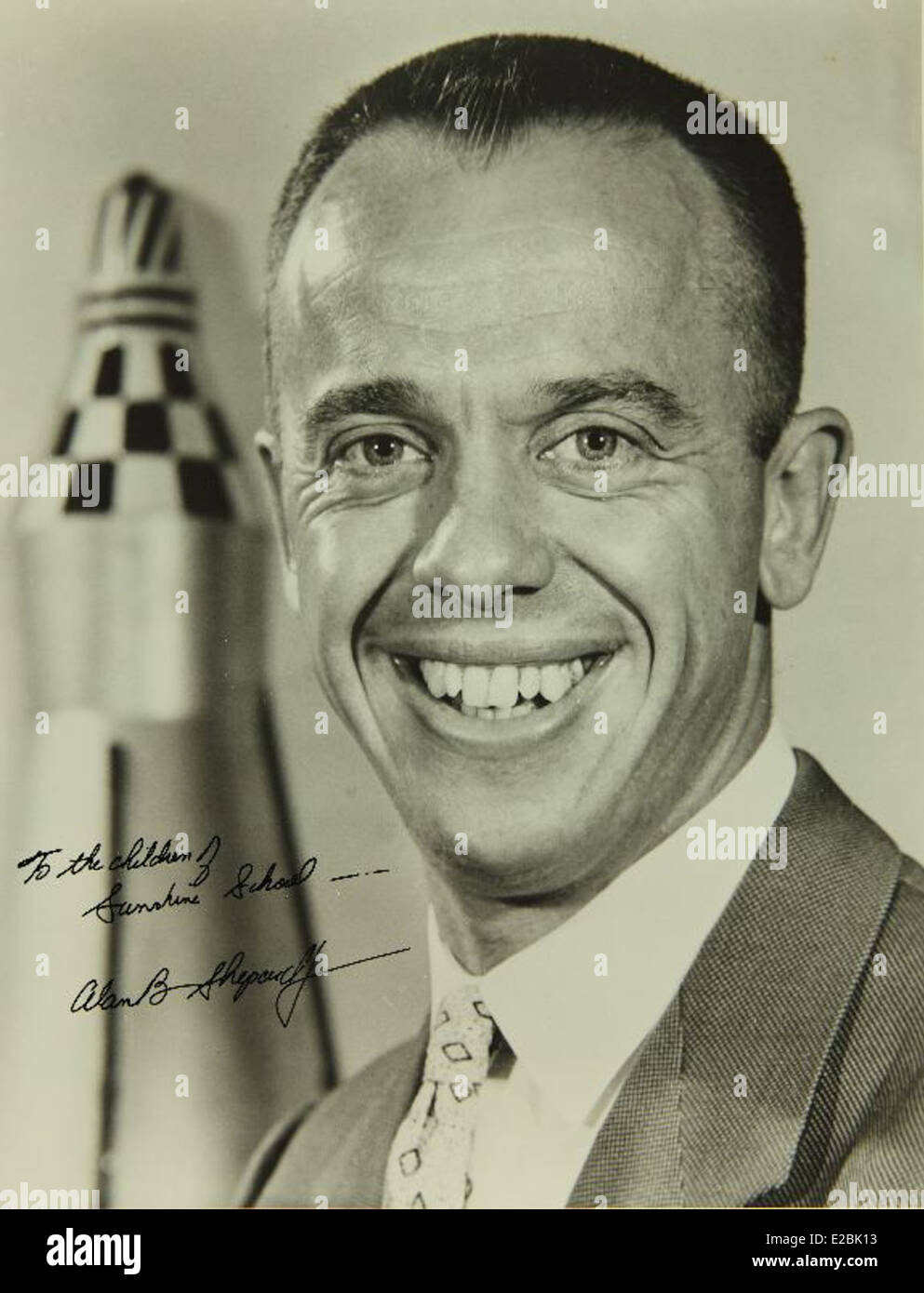 This photo features Alan Shepard, the first American astronaut in space ...