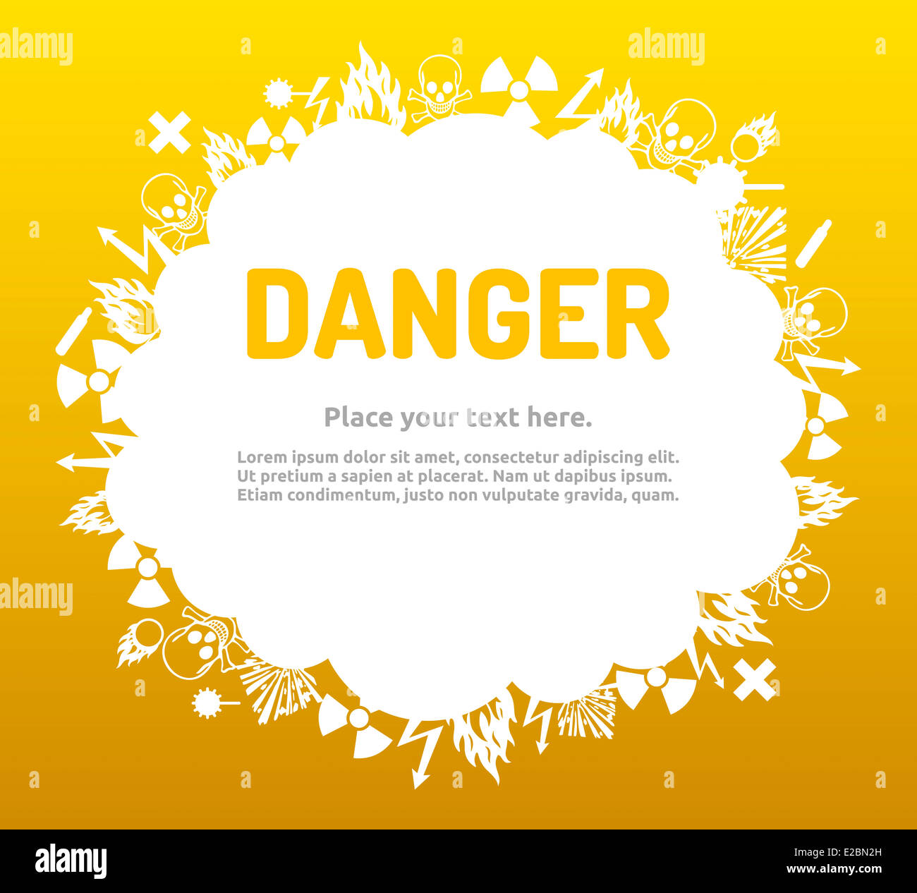 Danger sign set in cloud banner for your text. Hazard symbol template ...