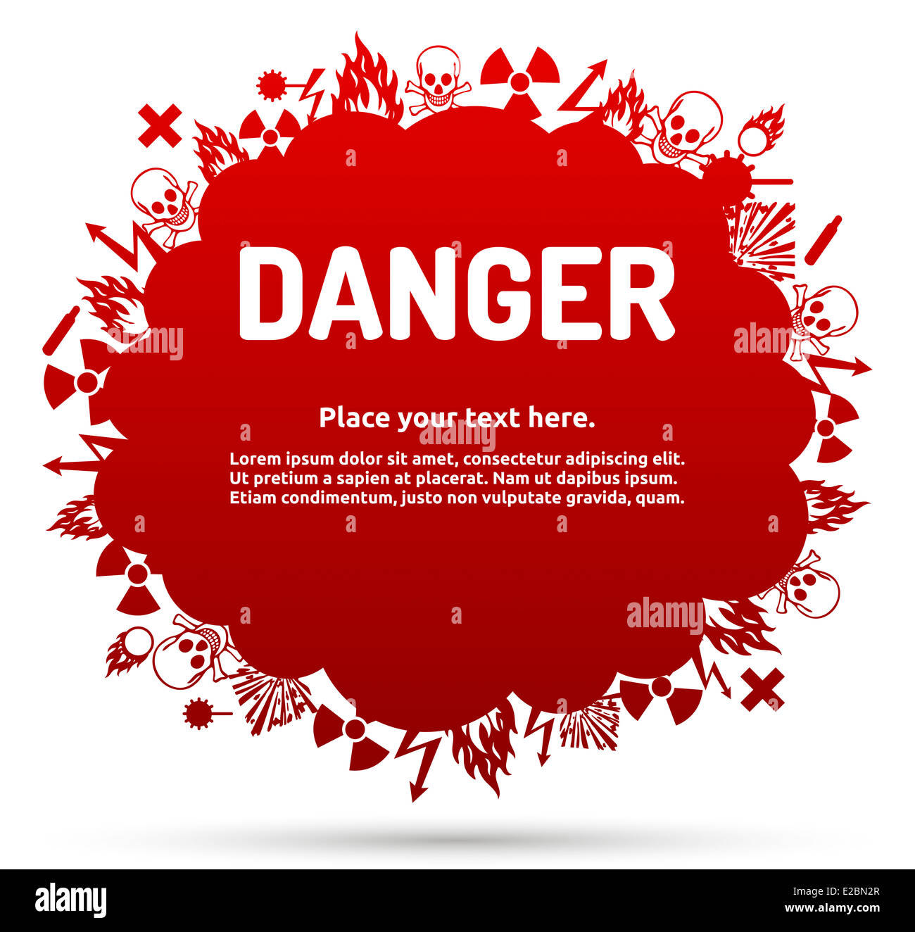 Danger sign set in cloud banner for your text. Hazard symbol template ...
