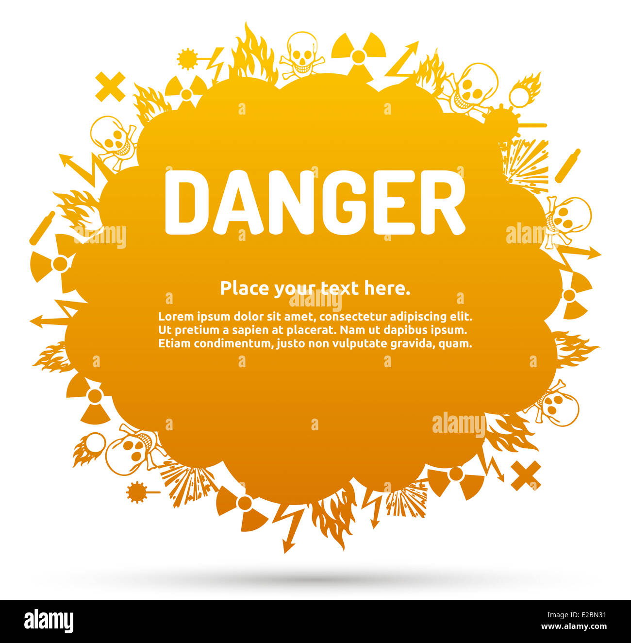 Danger sign set in cloud banner for your text. Hazard symbol template ...