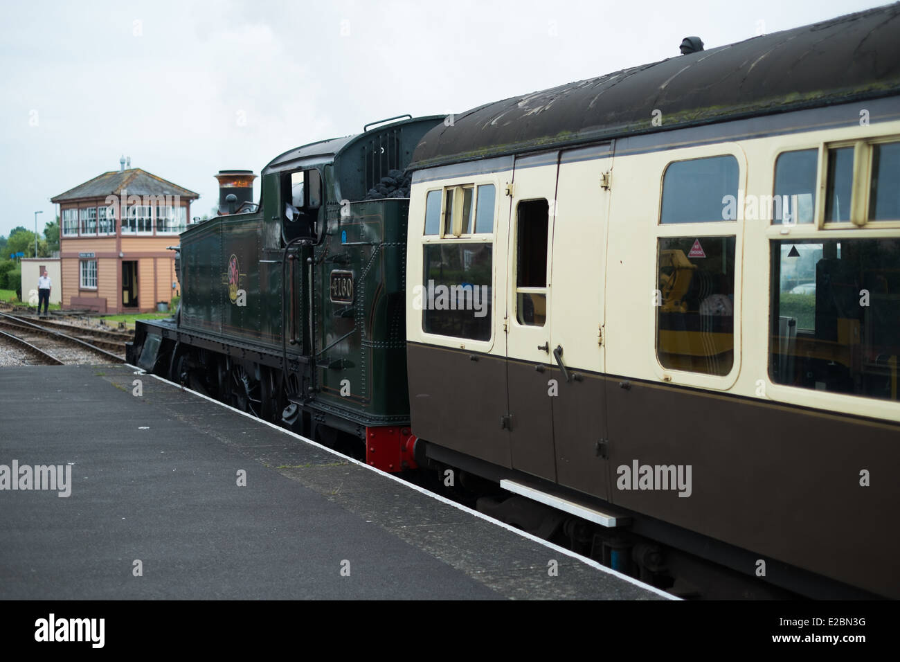 Steam locomotive and carriage Stock Photo - Alamy