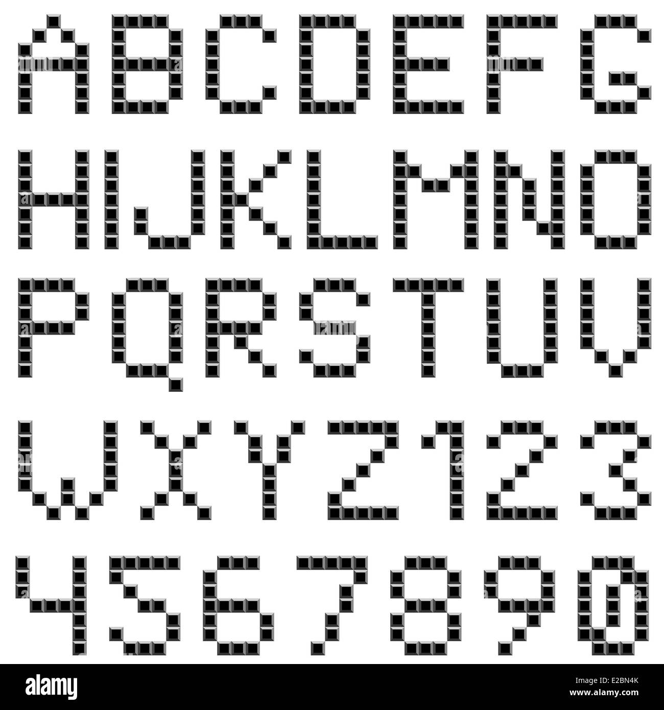 Square box styled font set. EPS 10 vector illustration without ...