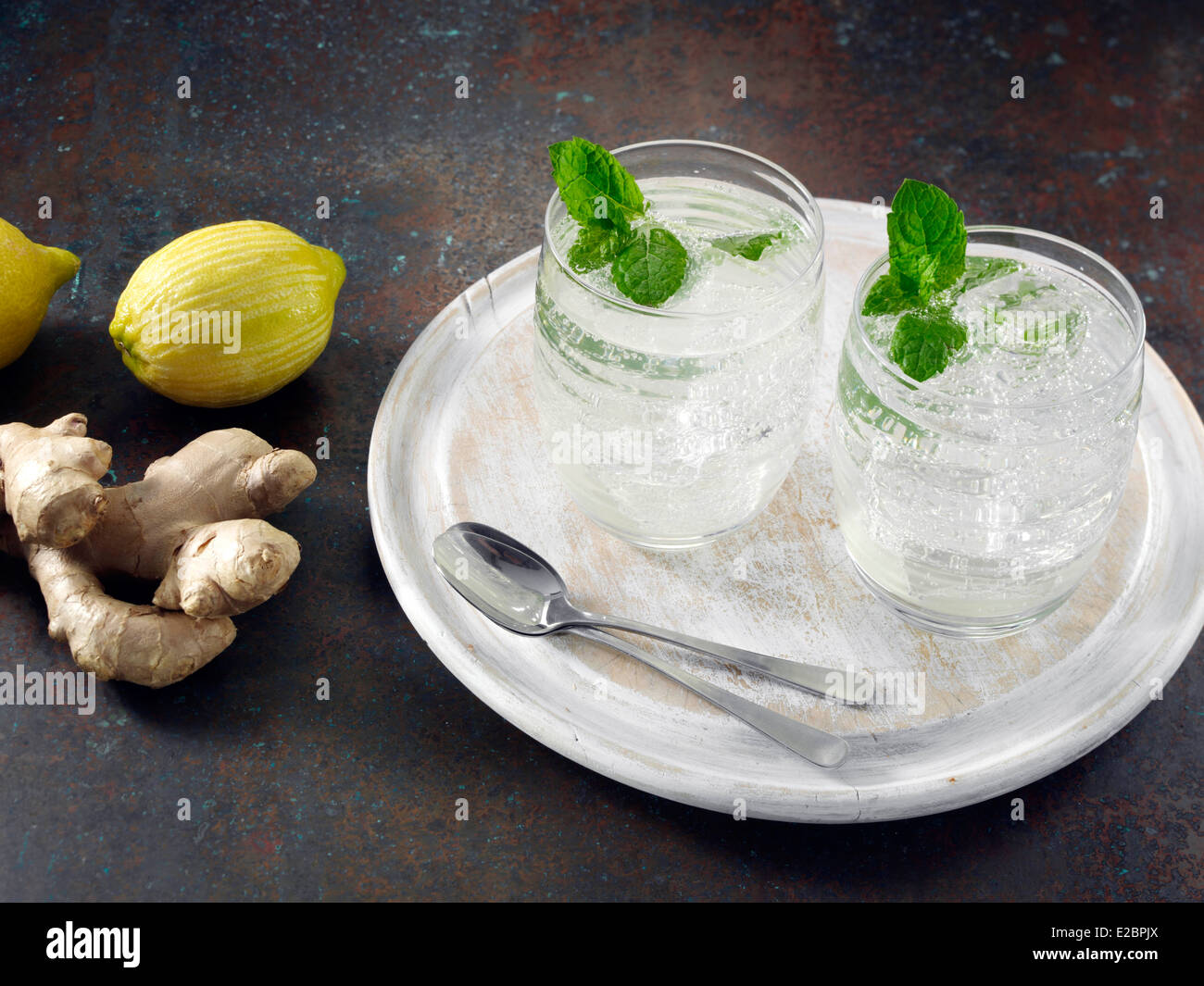Sparkling homemade kentucky derby lemon mocktail hi-res stock ...