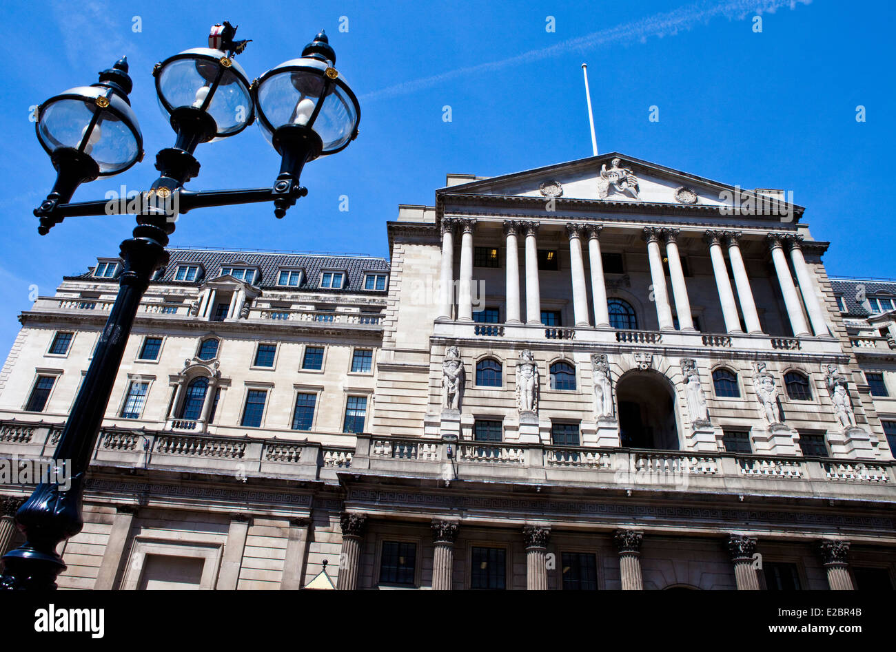 The impressive facade of the Bank of England located in the City of ...