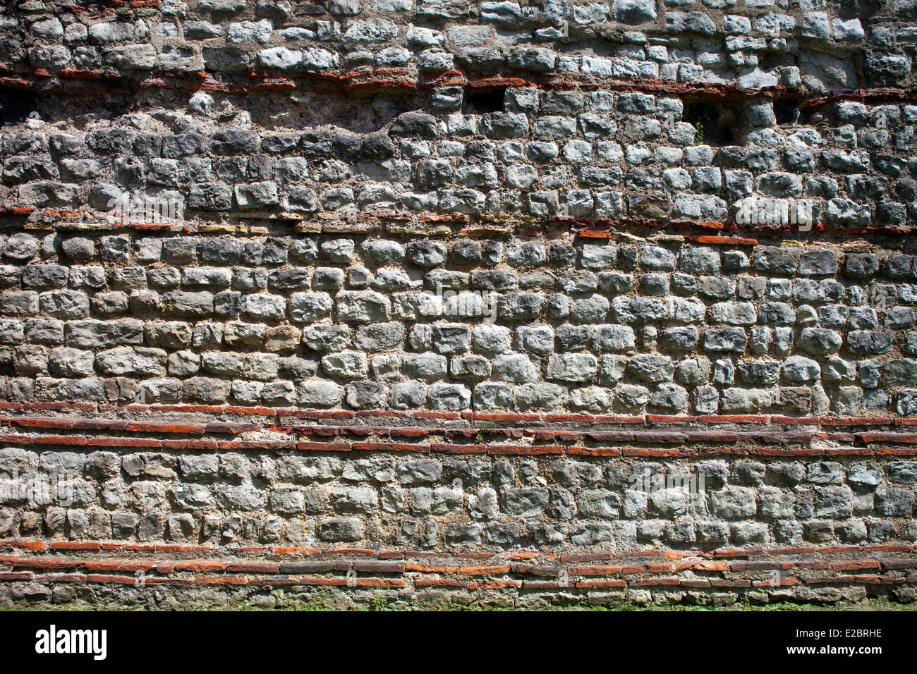 A close up detail of London Wall which was a defensive structure first ...