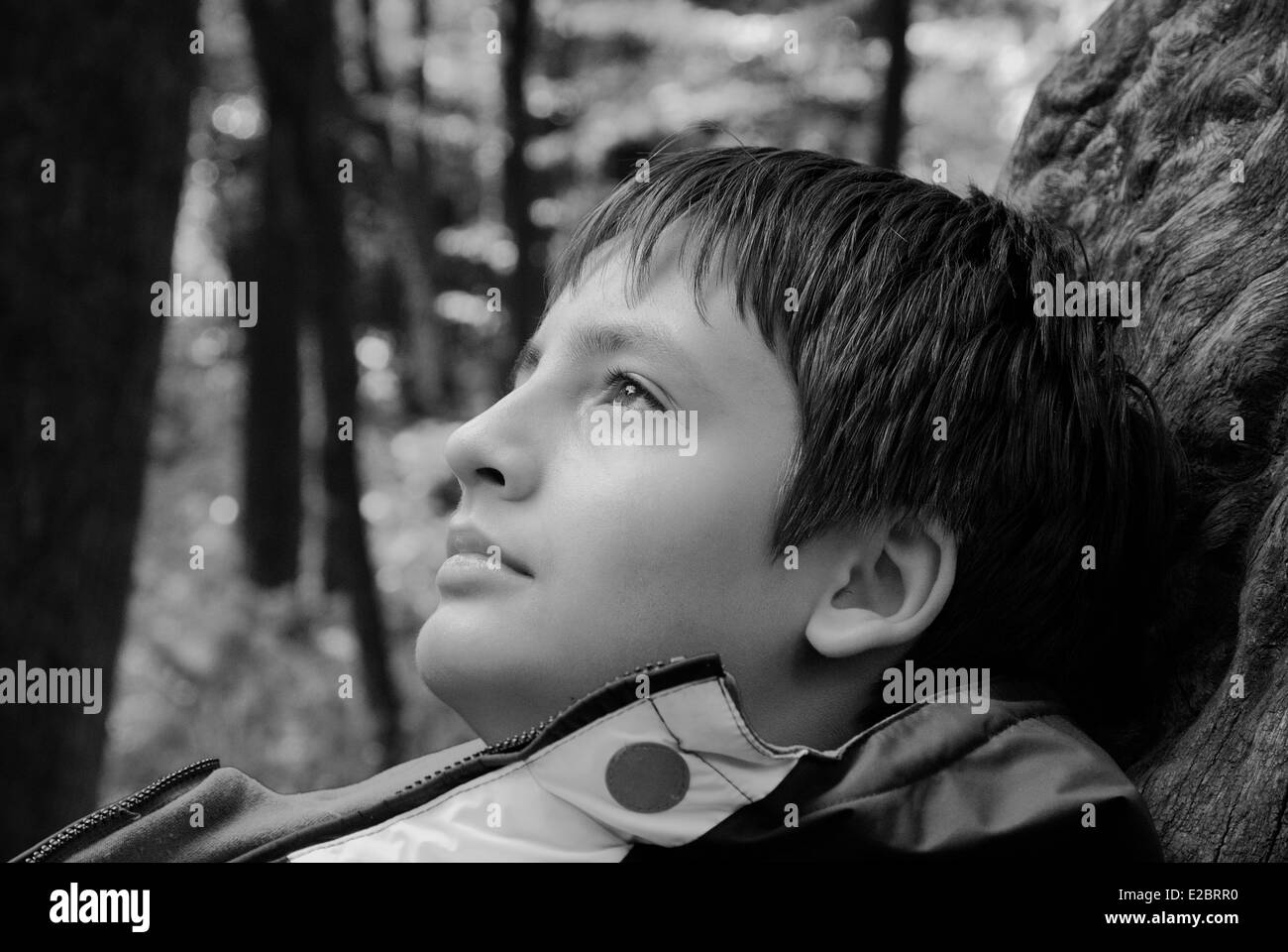 Teenage boy side profile Black and White Stock Photos & Images - Alamy