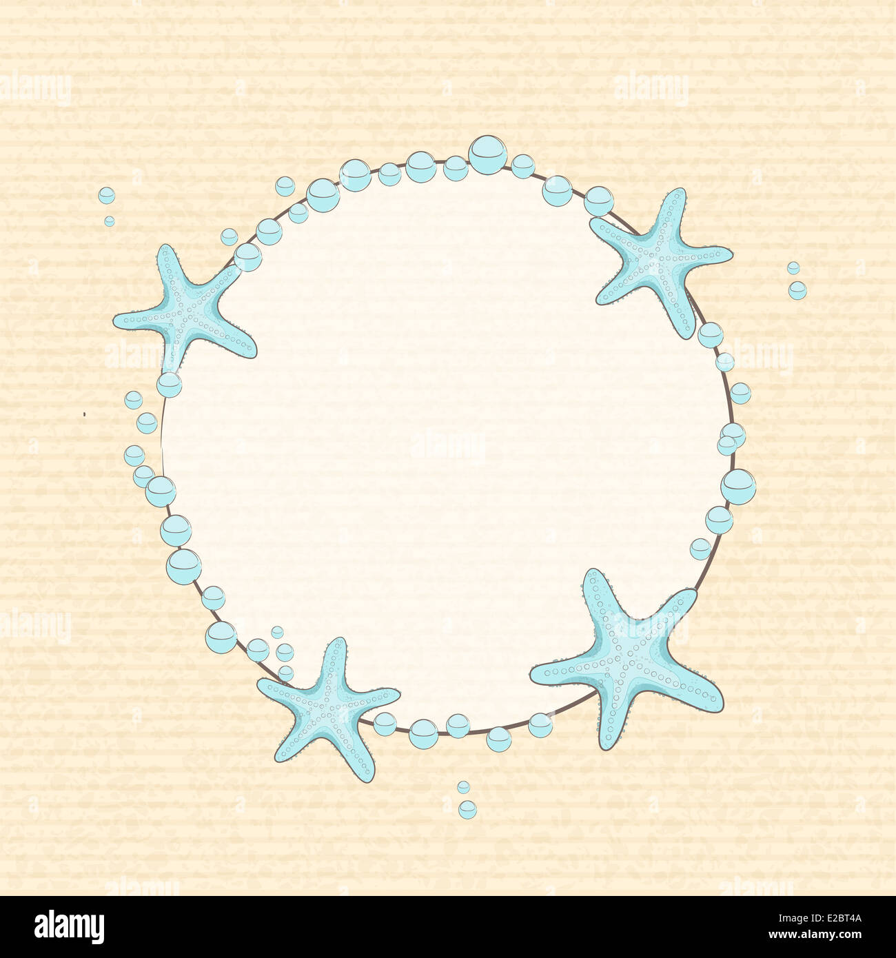 Starfish and bubble border on a textured background Stock Photo - Alamy