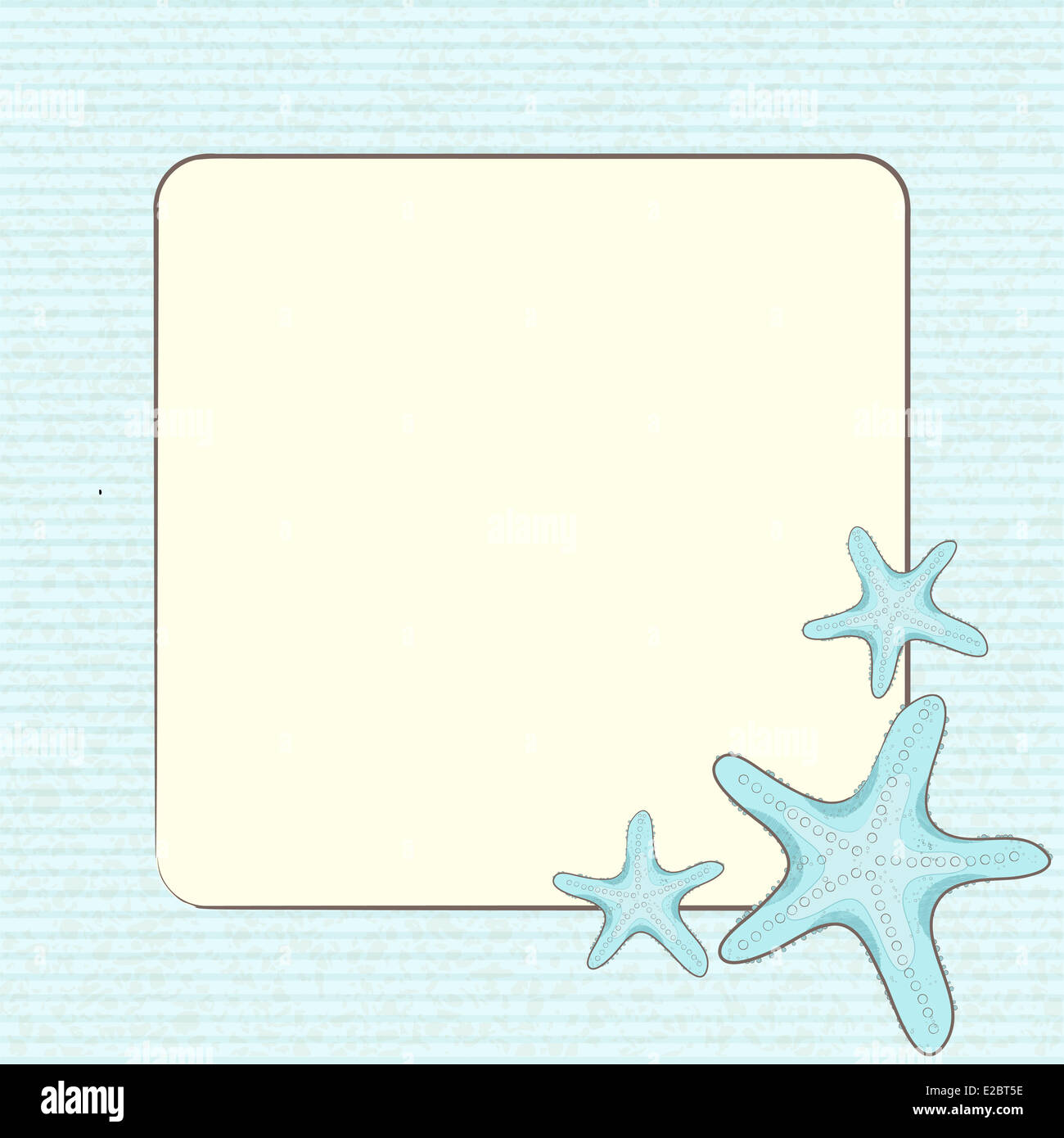 starfish border on a textured blue background Stock Photo - Alamy