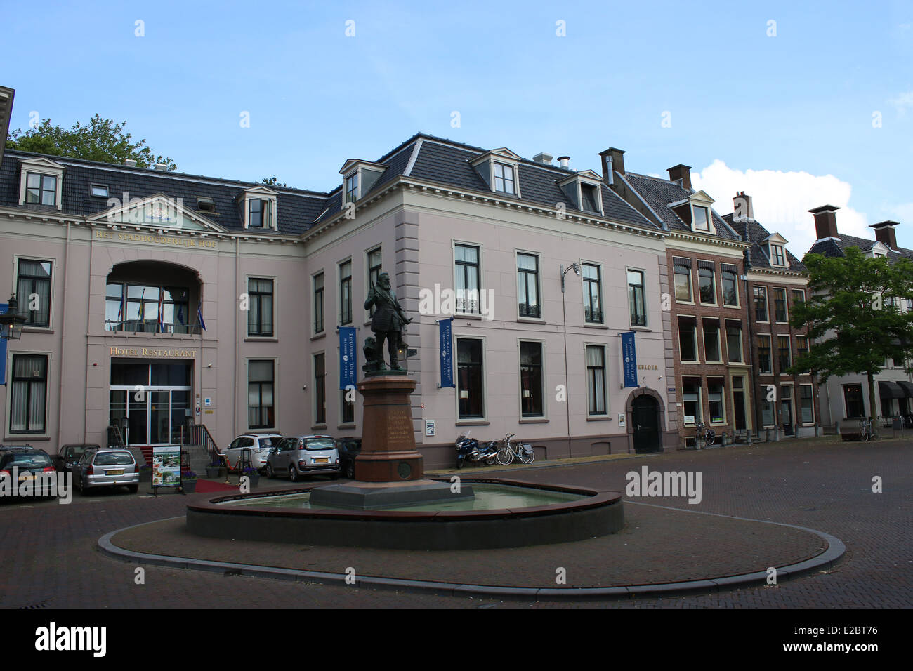 Hofplein square, Leeuwarden with Stadhouderlijk Hof - former Stock ...