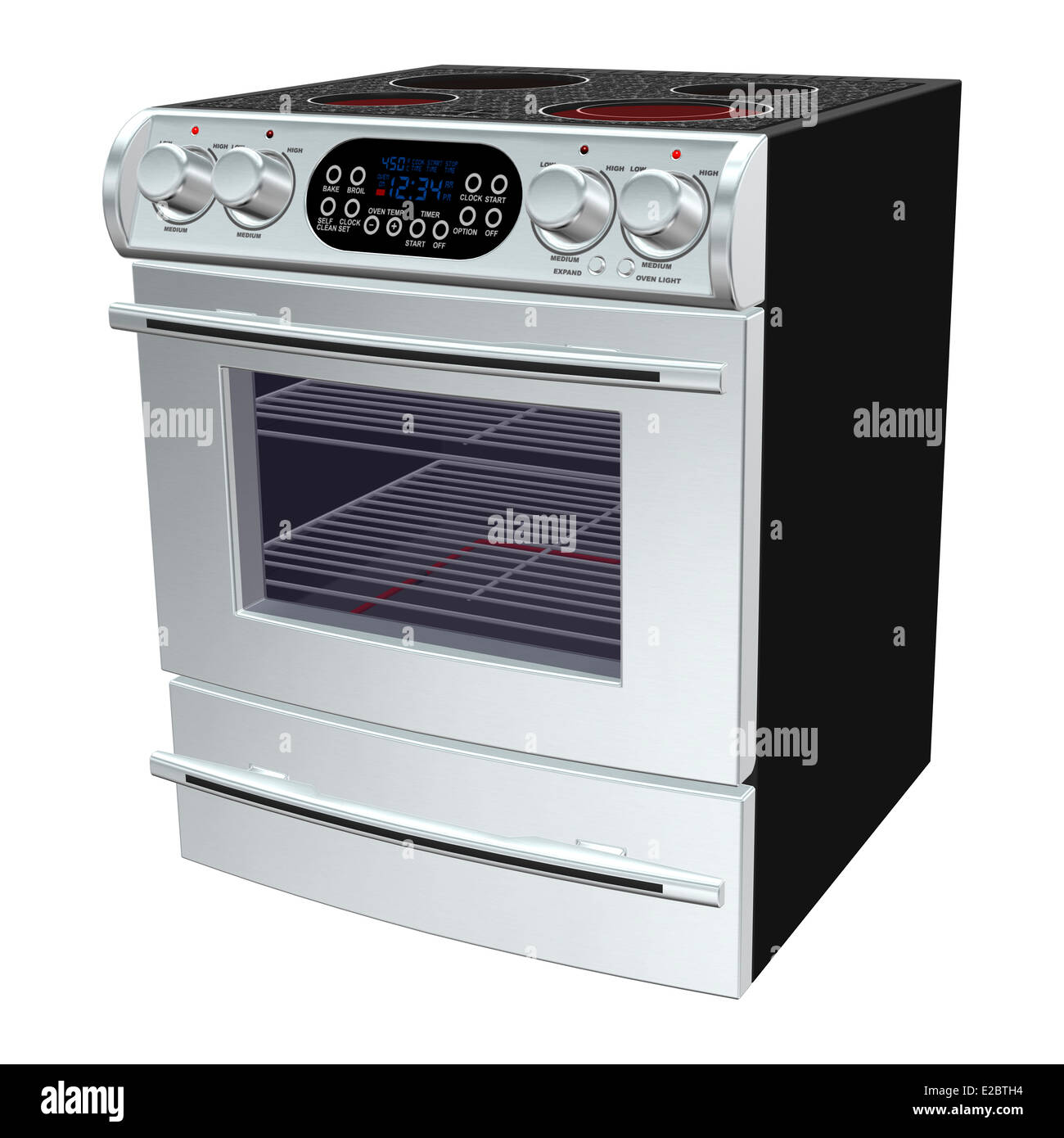 3D digital render of an oven isolated on white background Stock Photo ...