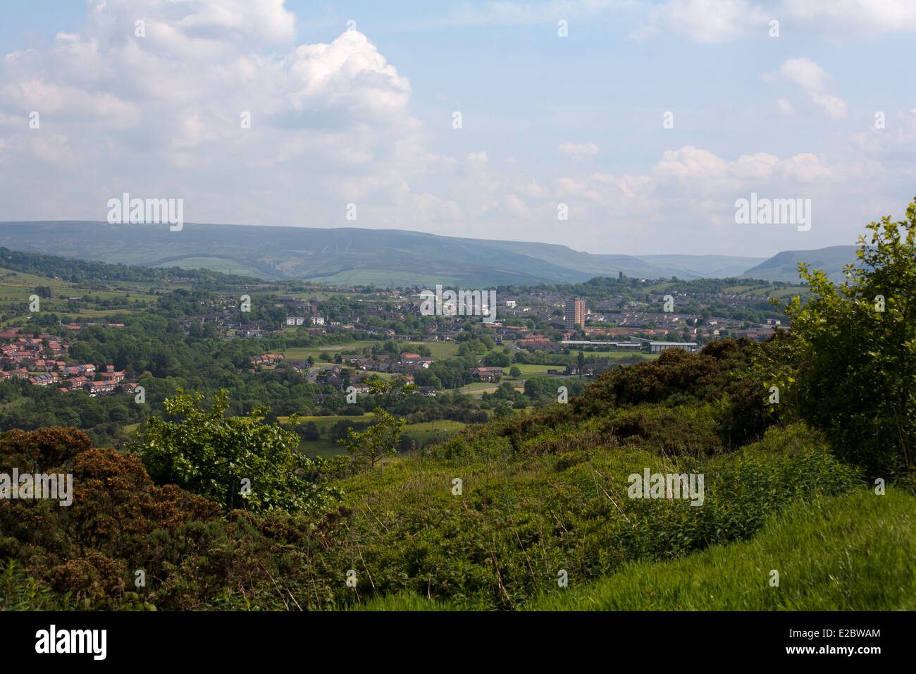 Hattersley and Longdendale lying beneath Bleaklow and White Low from ...