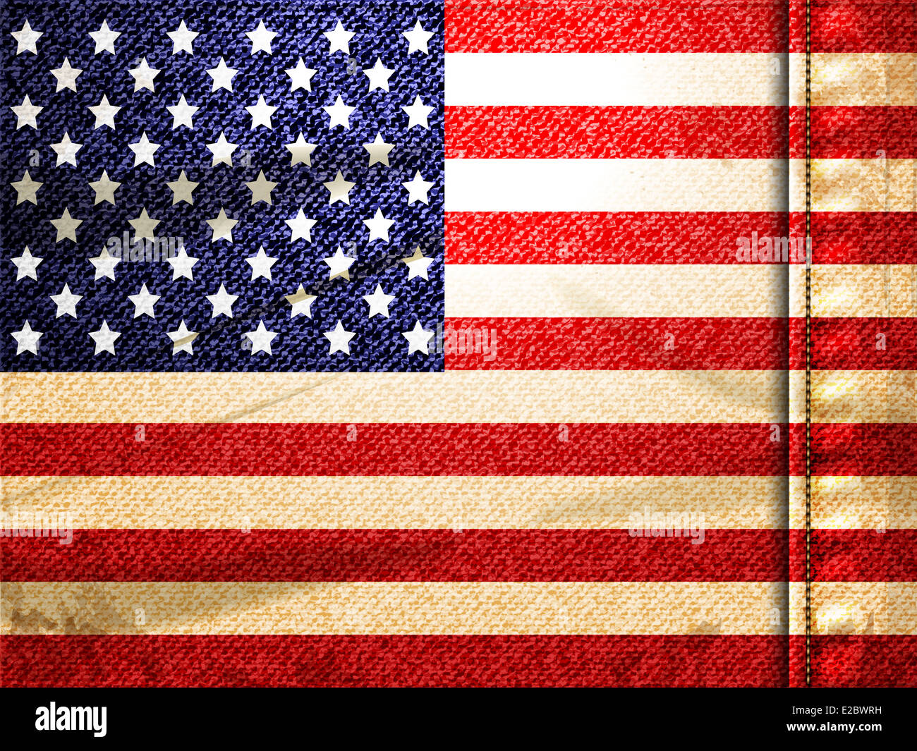 Denim USA Flag with Seam and Stitching Stock Photo - Alamy