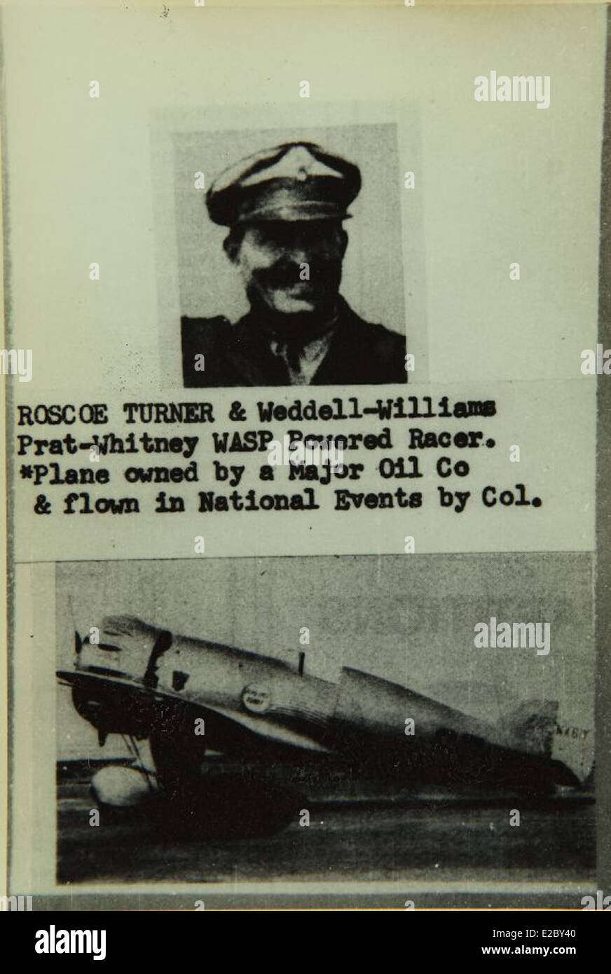 Roscoe Turner was a pioneering American aviator and air racer, known ...