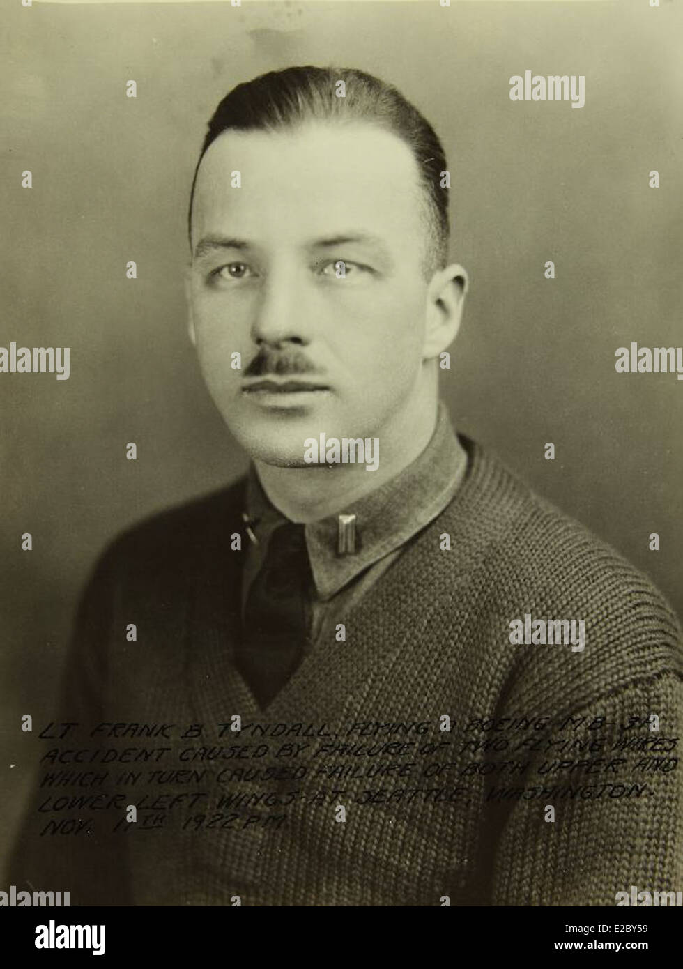 This image of Lt. Frank B. Tyndall, a prominent aviator, is part of the ...