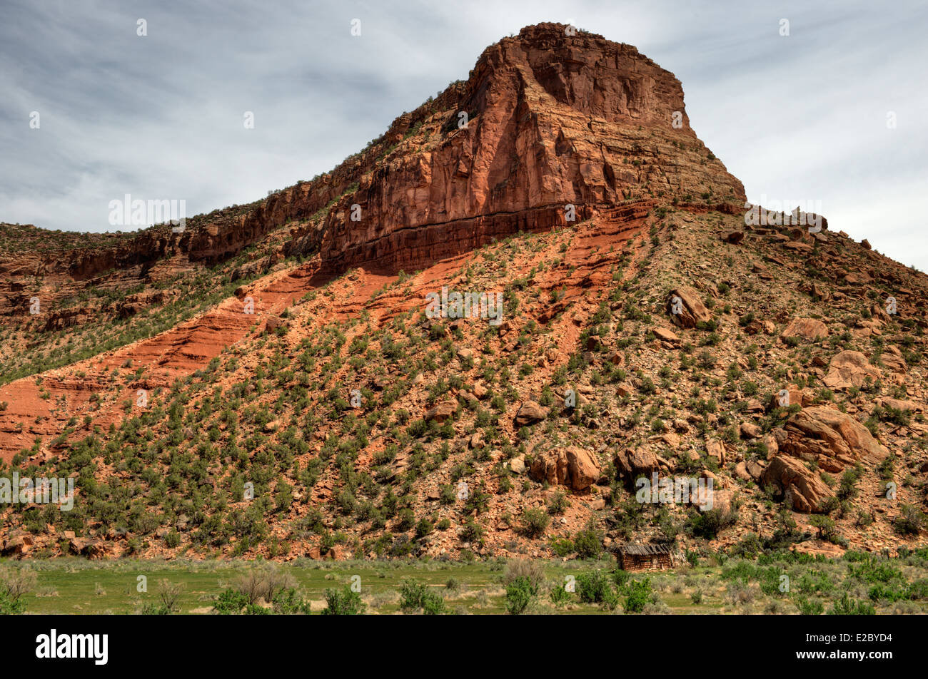 A dilapidated cowboy shack on the banks of the Dolores River near ...