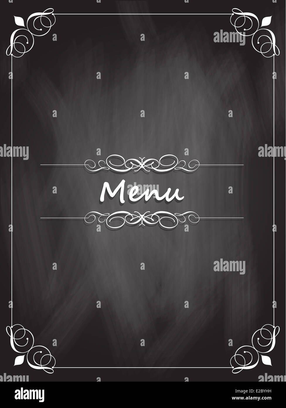 Menu design with a chalk board texture Stock Photo - Alamy