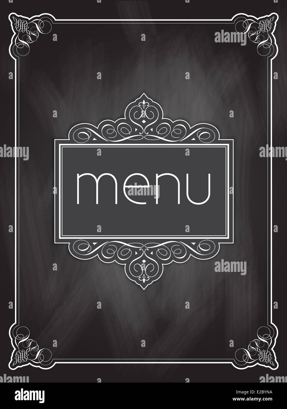 Menu design on a chalkboard background Stock Photo - Alamy