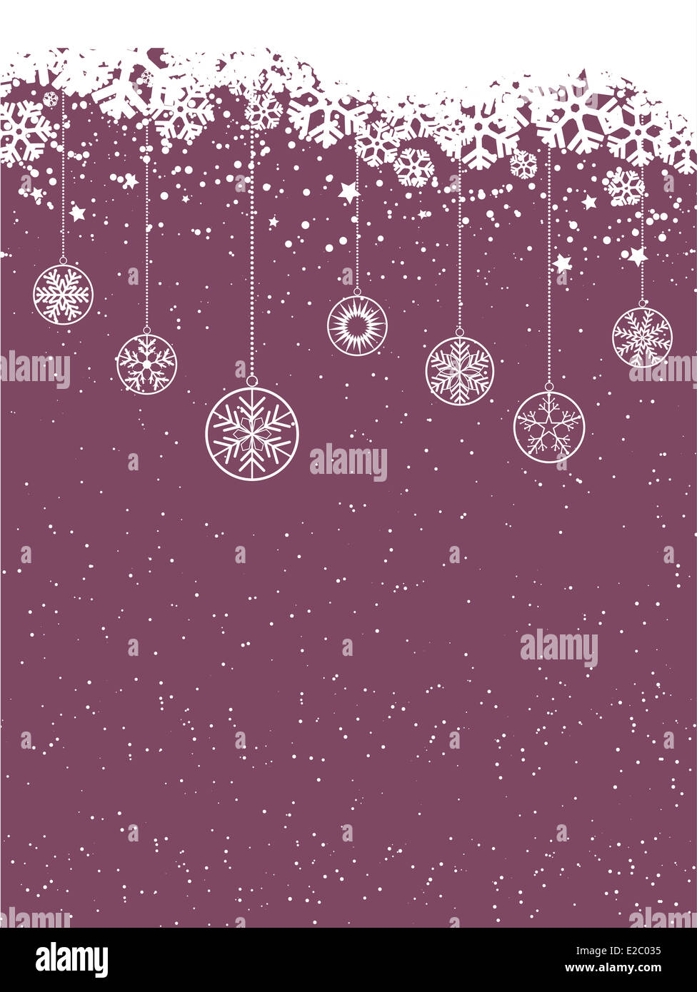 Christmas background with hanging snowflake decorations Stock Photo - Alamy