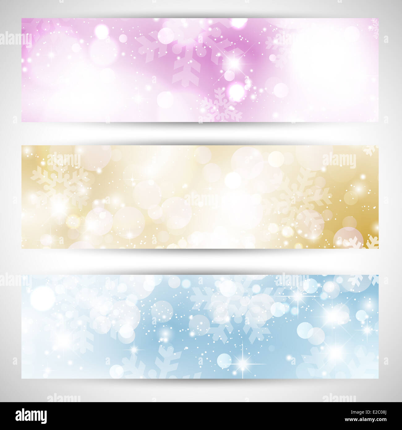 Collection of three Christmas lights banners Stock Photo - Alamy